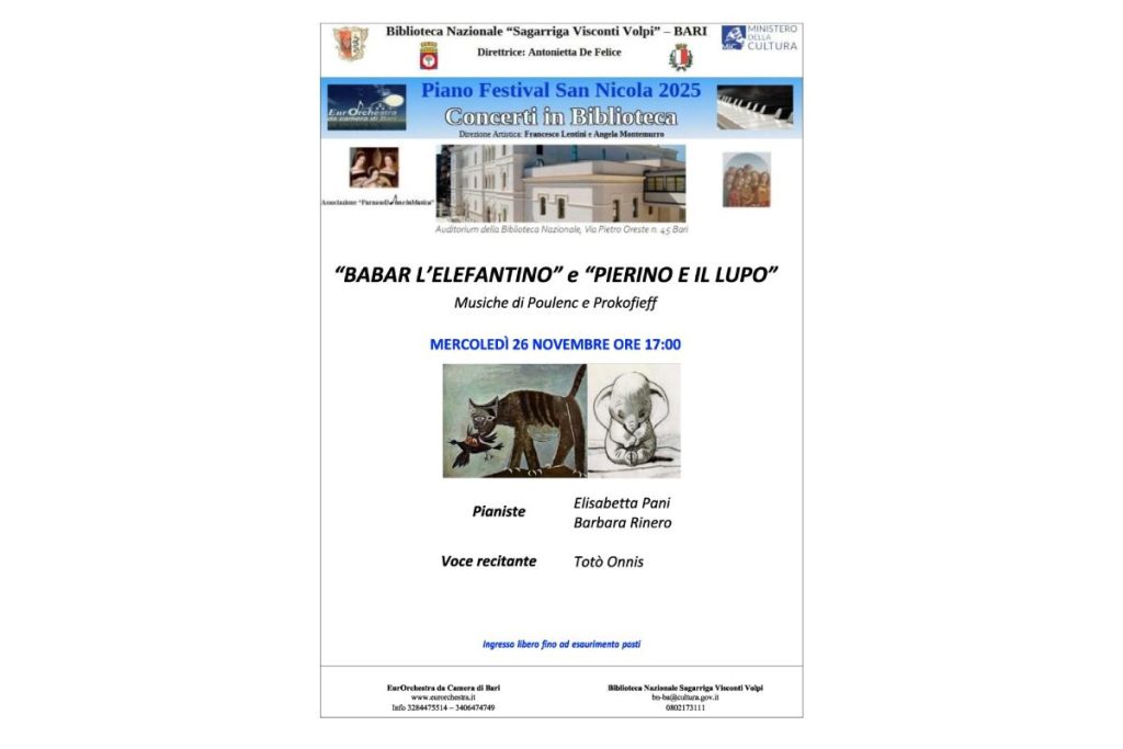 "Babar l'elefantino" e "Pierino e il lupo" per la rassegna "Concerti in ...